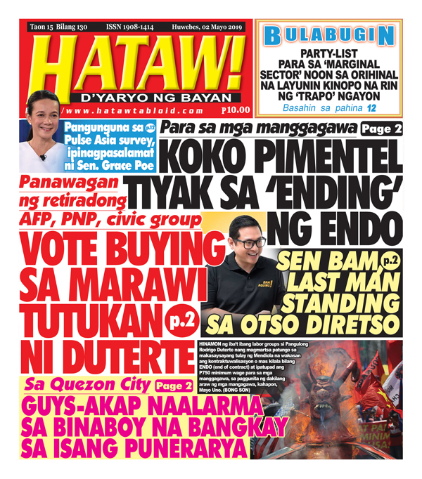 Para sa mga manggagawa: Koko Pimentel tiyak sa ‘ending’ ng endo | HATAW ...