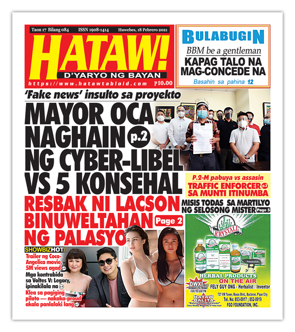 Mayor Oca naghain ng cyber-libel vs 5 konsehal (‘Fake news’ insulto sa ...