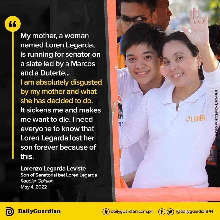 Pagtatakwil daw ng anak kay Loren isang hate campaign | HATAW! D'yaryo ...