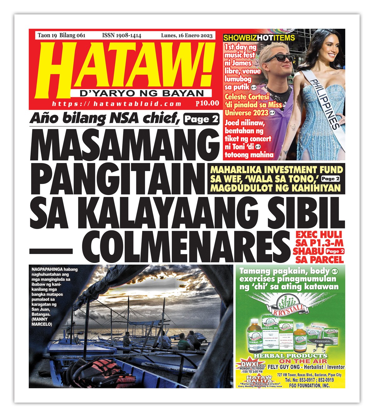 Año bilang NSA chief, MASAMANG PANGITAIN SA KALAYAANG SIBIL ...