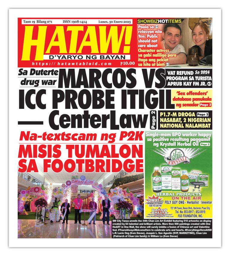 Sa Duterte Drug War Marcos Vs Icc Probe Itigil — Centerlaw Hataw D