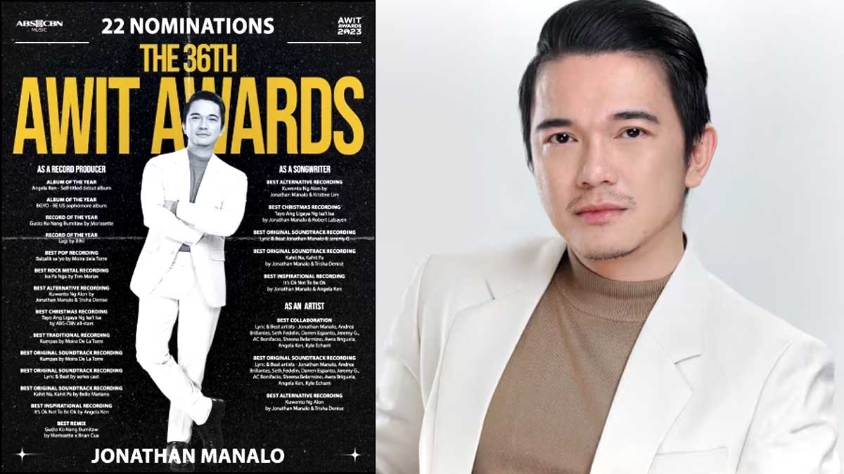 Jonathan Manalo nakopo 22 nominasyon sa 36th Awit Awards | HATAW! D ...