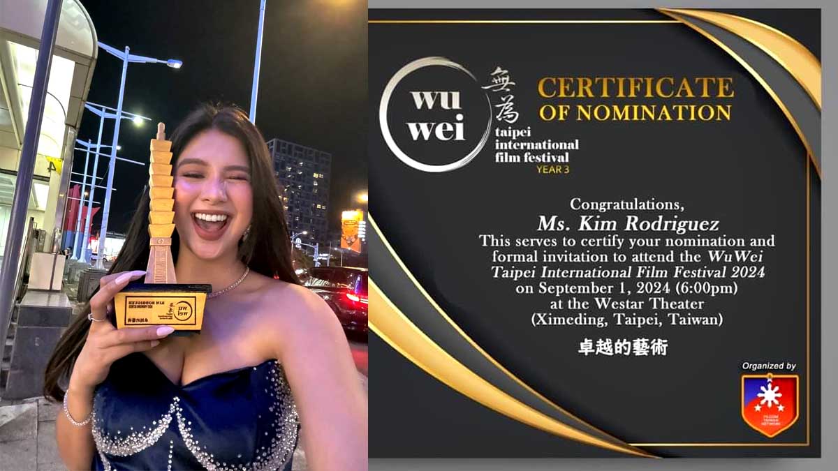 Kim Rodriguez Most Promising Actress sa Wu Wei Taipei Internatiinal ...
