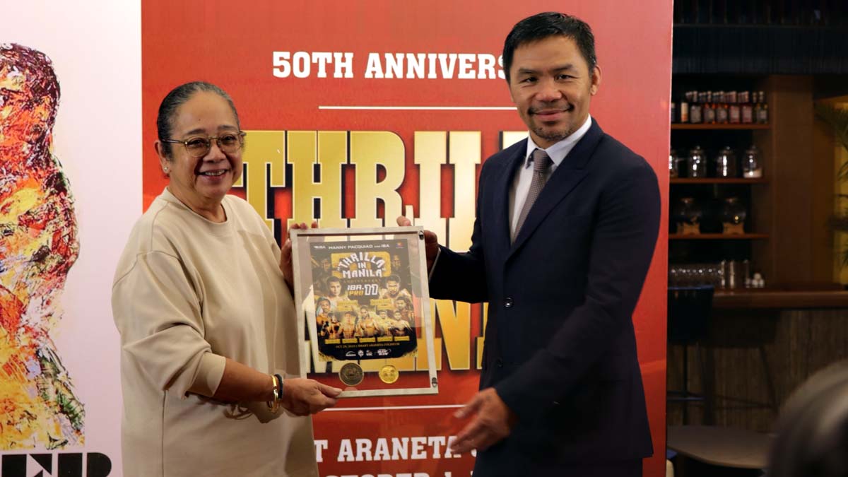 Sa ika-50 anibersaryo ng Thrilla in Manila SMART ARANETA COLISEUM ...