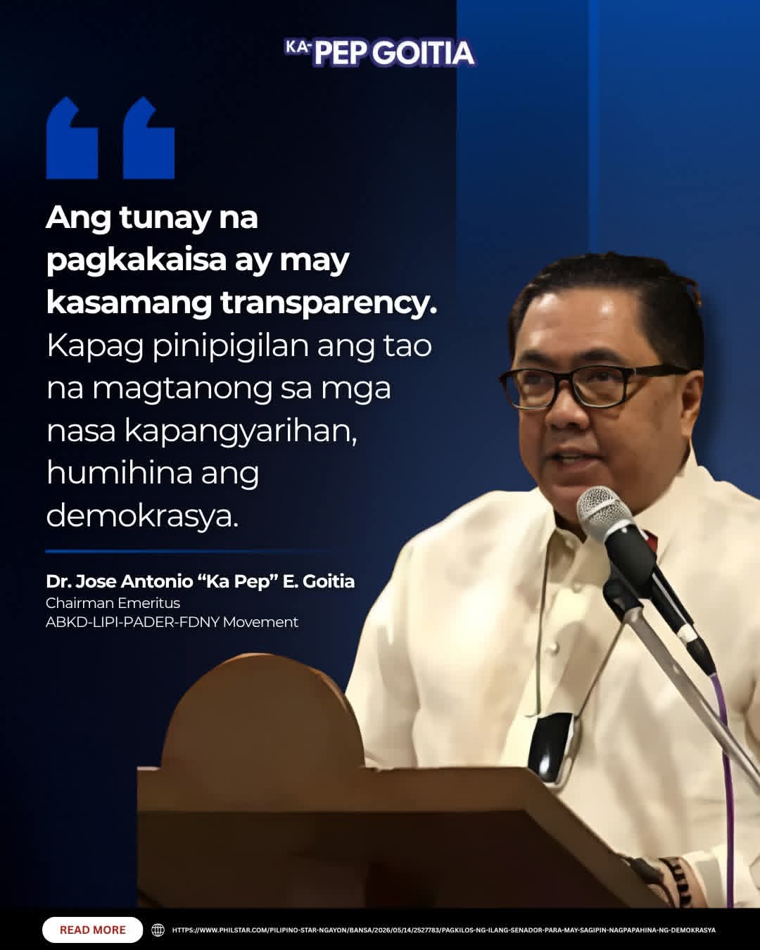 Goitia: Sa Ilalim ni Cayetano, Unti-Unting Nawawala ang Dignidad ng ...