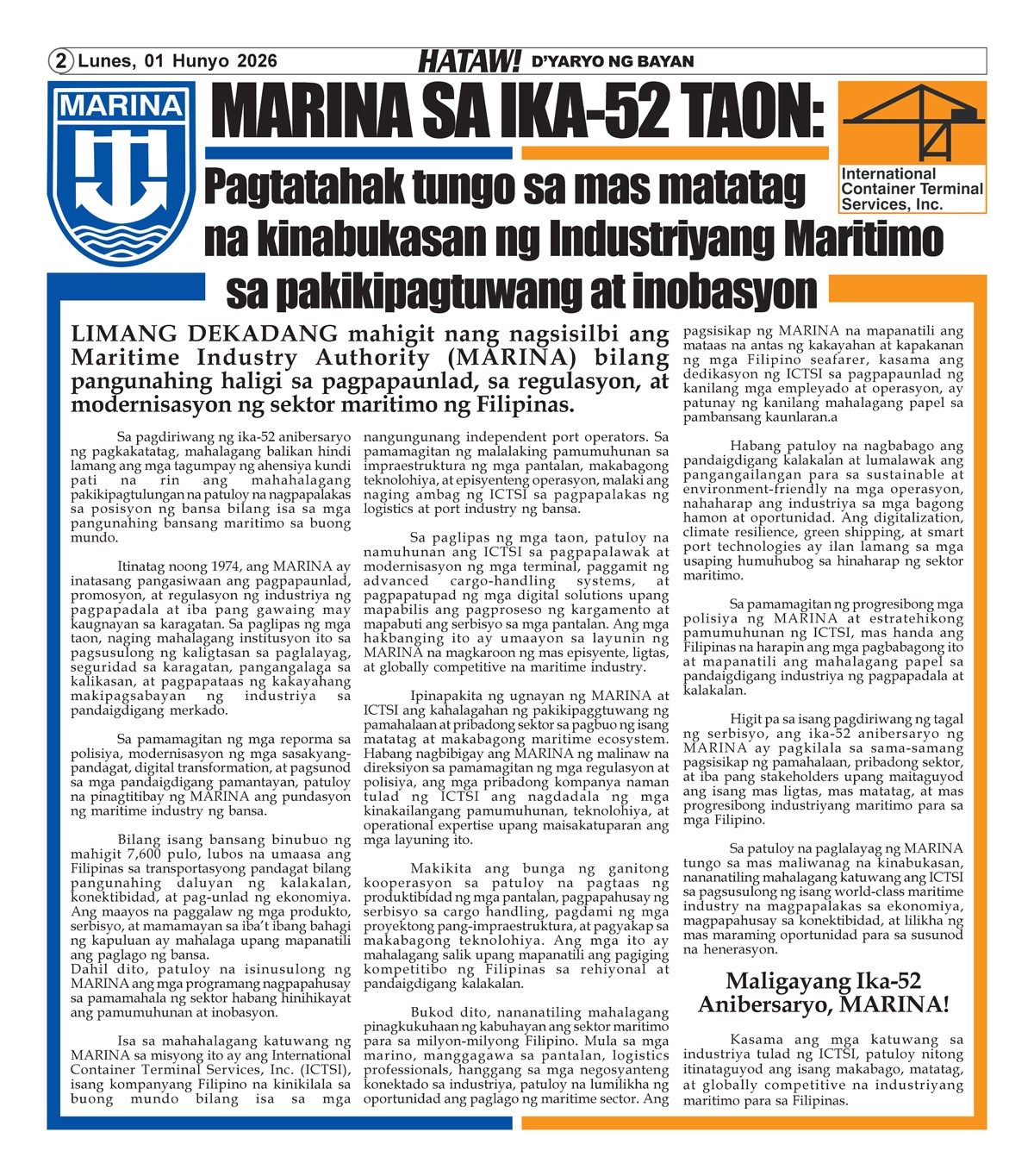 HATAW! D'yaryo ng Bayan (01 June 2026) | HATAW! D'yaryo ng Bayan